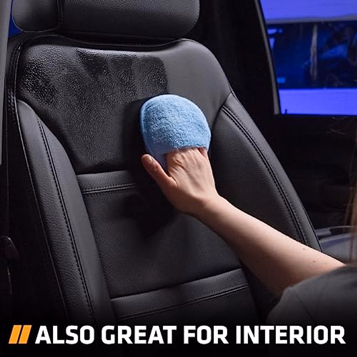 VIKING Microfiber Car Wax Applicator and Cleaning Pads with Finger Pockets - 5 in. Diameter, Blue, 8 Pack