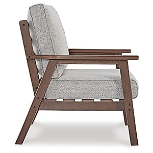 Signature Design by Ashley Emmeline Casual Outdoor Cushioned Lounge Chair, 2 Count, Dark Brown & Beige