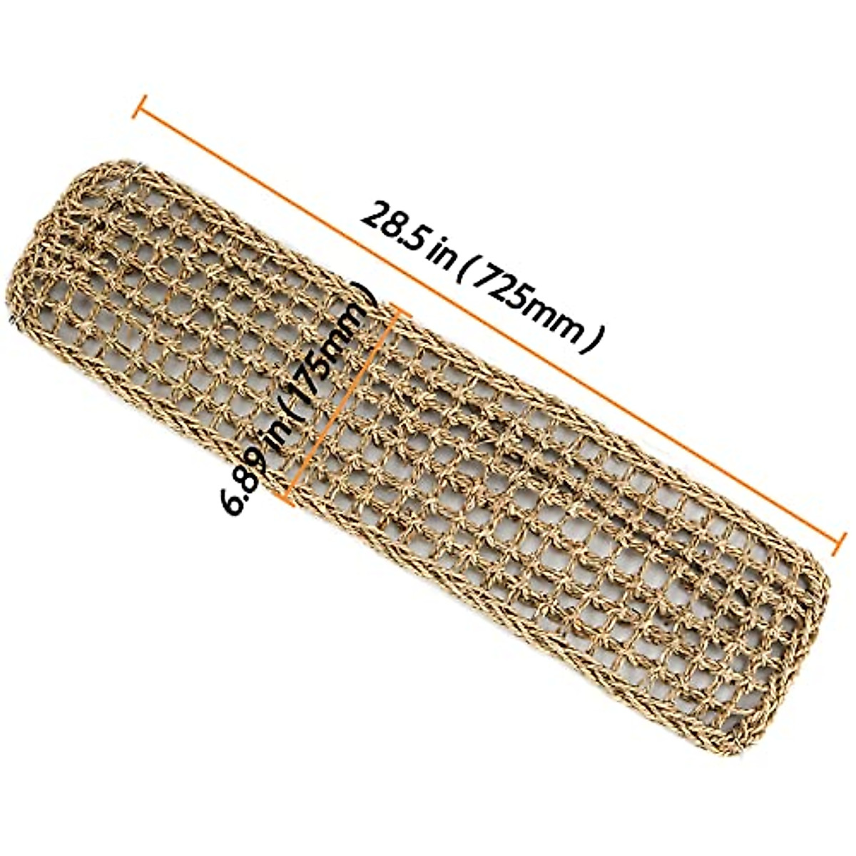 Miayaya 29.13 x 7.48 inch Bird Seagrass Mat Natural Grass Woven Net Hammock Hanging on Parrot Cage with 4 Hooks Parakeet Climbing Rope Ladder Chew Toys for Lovebird Parrot Cockatiel Cockatoo Supplies