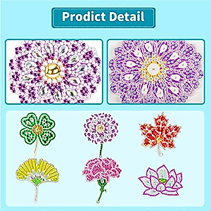 6 Pcs 5D Diamond Painting Bookmarks, DIY Diamond Art Bookmarks, Floral & Leaf Diamond Bookmarks, Diamond Painting Tool for Beginners Kids Adults, DIY Bookmarks Diamond Art Crafts Supplies
