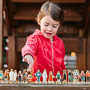 THE FRECKLED FROG People Around the World - Set of 18 - Ages 1+ - Wooden Blocks for Toddlers - Includes People from 18 Countries - Double-Sided