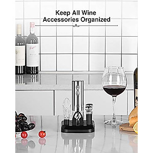 Foneta Electric Wine Opener Rechargeable Wine Bottle Opener with Charging Base, Wine Aerator Pourer, Foil Cutter, Wine Stoppers - Glamour Series