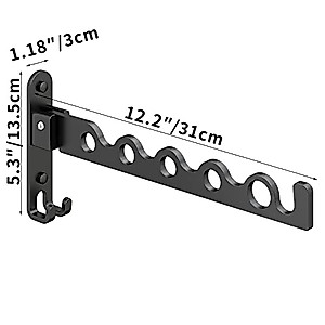 Danpoo Wall Mounted Drying Rack Clothing Foldable, Laundry Drying Rack Collapsible, Folding Clothes Hanger Holder, Matte Black(one Pack)