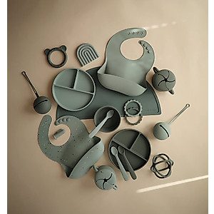 mushie Silicone Baby Teether Ball Toy (Dried Thyme)