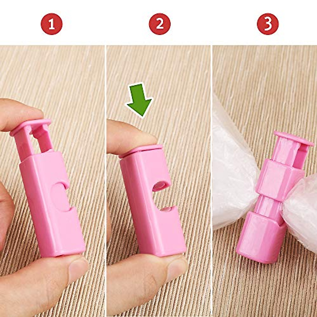 Cozihom Bread Bag Clips, Bagel Bag Clips, Slip Grip Easy Squeeze & Lock, 12 Pack