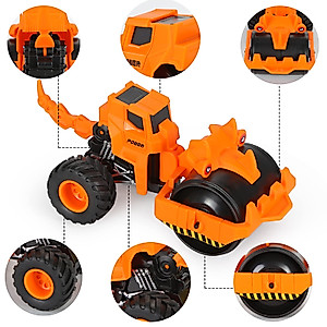 3 otters Dinosaur Toys Cars, 3PCS Dinosaur Toys for Kids Dinosaur Engineering Vehicle Construction Vehicle Playsets Birthday Gift for Boys Girls Toddlers