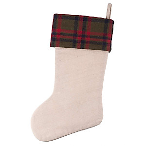 Haute Decor HangRight Polyester with Flannel Cuff Nostalgia Christmas Stocking, 20 Inch (2 Pack)