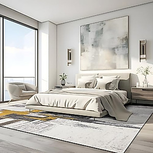 Rugshop Contemporary Modern Abstract Area Rug 7' 10" x 10' Gold