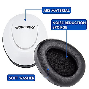 WORCBGIO Infant Ear Protection Headphones with Adjustable Elastic Headband&Comfortable White Muffs Baby Earmuff Helps Sleep Well & Reduce Noise (Planet,White