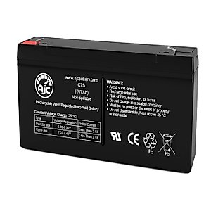 AJC Battery Compatible with Portalac PE6V7.2 6V 7Ah Sealed Lead Acid Battery