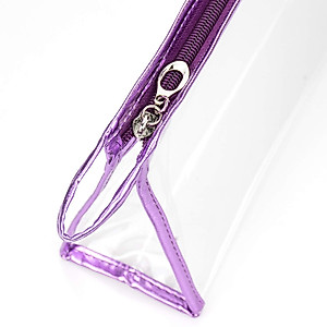 Hedume 10 Pcs Transparent Waterproof Cosmetic Bag, PVC Clear Makeup Organizing Bags With Zipper Perfect for Bathroom, Travel