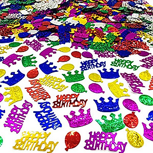 Happy Birthday Confetti-Foil Sprinkles Multicolor Birthday Sequins,Birthday Metallic for Birthday Party Supplies(Birthday)