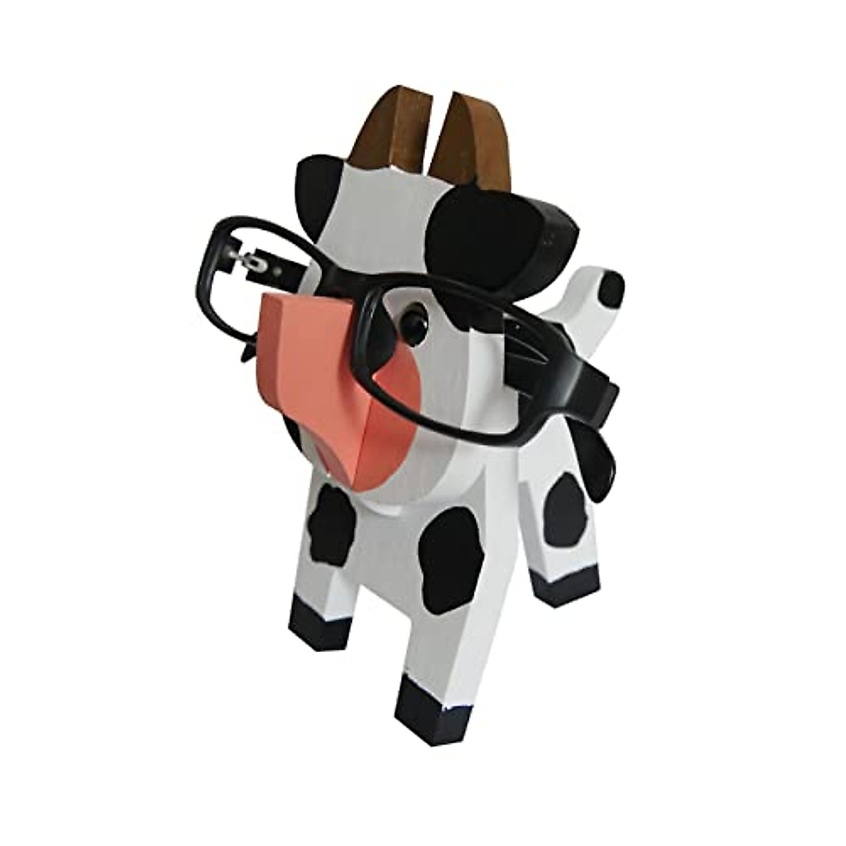 MAGIC WOOD Puzzle Eyeglass Holder Animal Sunglass Display Stand Home Office Desktop Animal Holiday Decoration Gift(Cow)