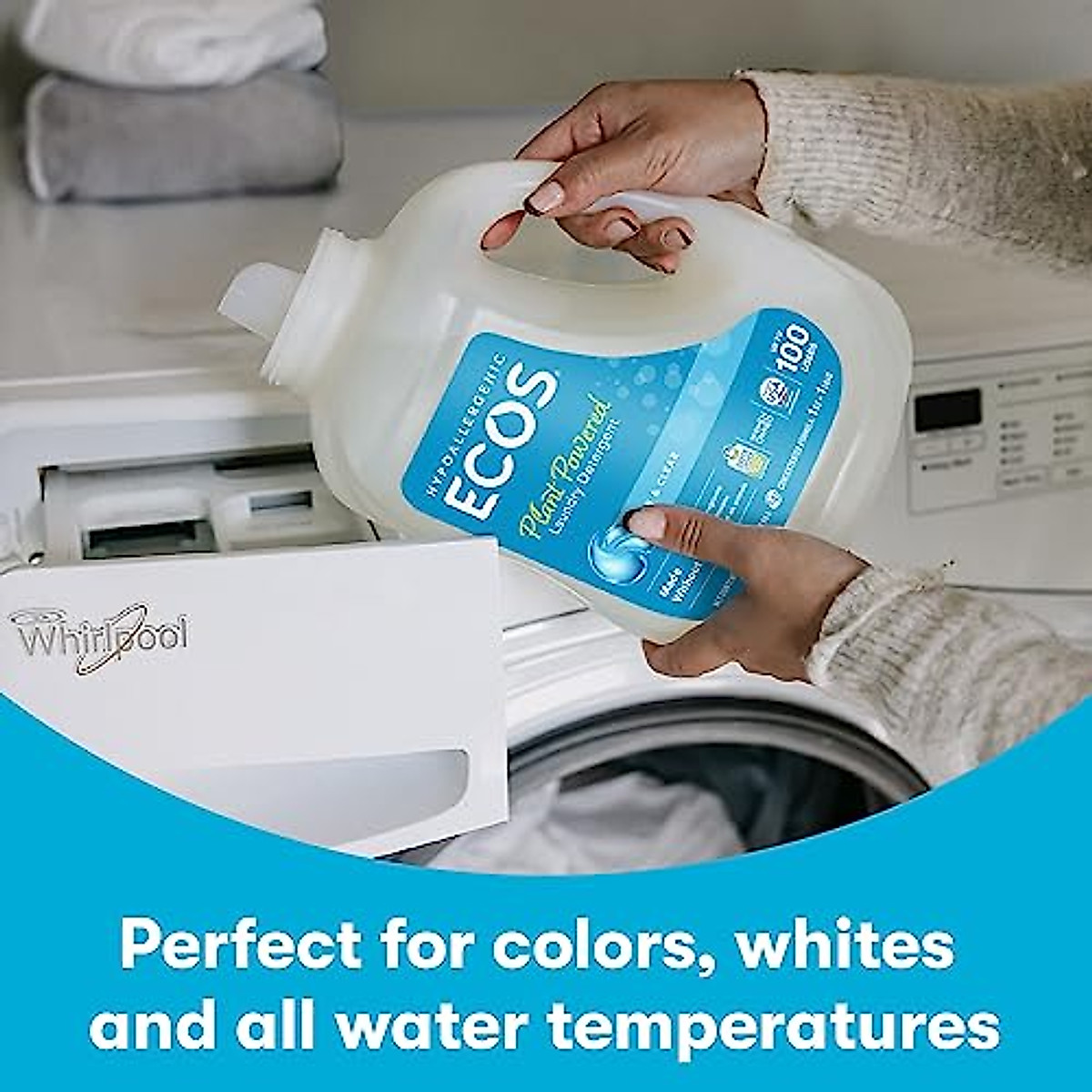 ECOS Laundry Detergent Liquid, 100 Loads - Dermatologist Tested Laundry Soap - Hypoallergenic, EPA Safer Choice Certified, Plant-Powered - Free & Clear, 50 Fl Oz (Pack of 2)