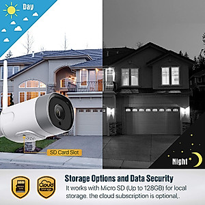 Faleemi Indoor/Outdoor Home WiFi Security Camera, Wireless Network IP Camera with Night Vision, Motion Detection, 2-Way Audio, SD Card Slot