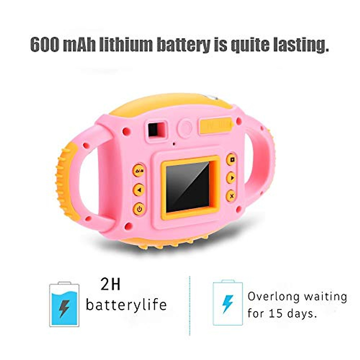 Senyar Camera, Kids HD Camera 1.8 Inch 5MP Cute Toy Action Camera with Seilf Function for Boys Girls (Pink)
