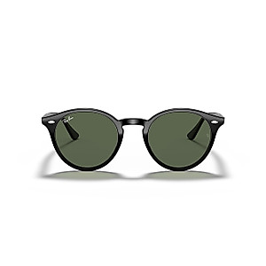 Ray-Ban RB2180 Round Sunglasses, Black/Dark Green, 49 mm