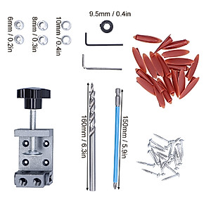52Pcs Oblique Pocket Hole Jig Set Inclined 15 Degree Adjustable Drilling Locator Positioner Woodworking Hole Jig Kit for Precise and Easy Drilling