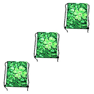 SHERCHPRY 3pcs drawstring backpack sport backpack Patricks Day Drawstring bag St Patrick Day sack party favor shopping bag printed travel bag storage bag tighten up sports bag party supplies