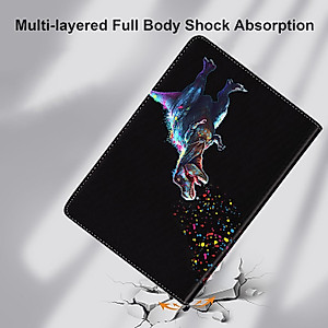 Case for All-New Fire HD 10 & Fire HD 10 Plus Tablet (10.1", 11th Generation, 2021 Release), Slim Folio Stand Soft Protective Cover with Smart Auto Wake/Sleep, Watercolor Dinosaur Spray Rainbow