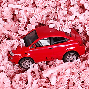 Mighty Gadget 1 LB Light Pink Crinkle Cut Paper Shred Filler for Gift Wrapping & Basket Filling