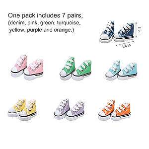 Mimeela 7 Pairs Mini Finger Shoes, Cool Mini Skateboard Shoes for Finger Breakdance, Fingerboard, Elf Shoes Doll Shoes, Used As Making Shoe Keychains and Sneakers for Birds