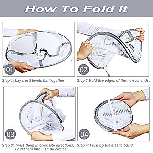 Looca 3-Tier Folded Mesh Clothes Hanging Dryer Sweater Drying Rack 30.3" L * 24.5" W*30.7" H