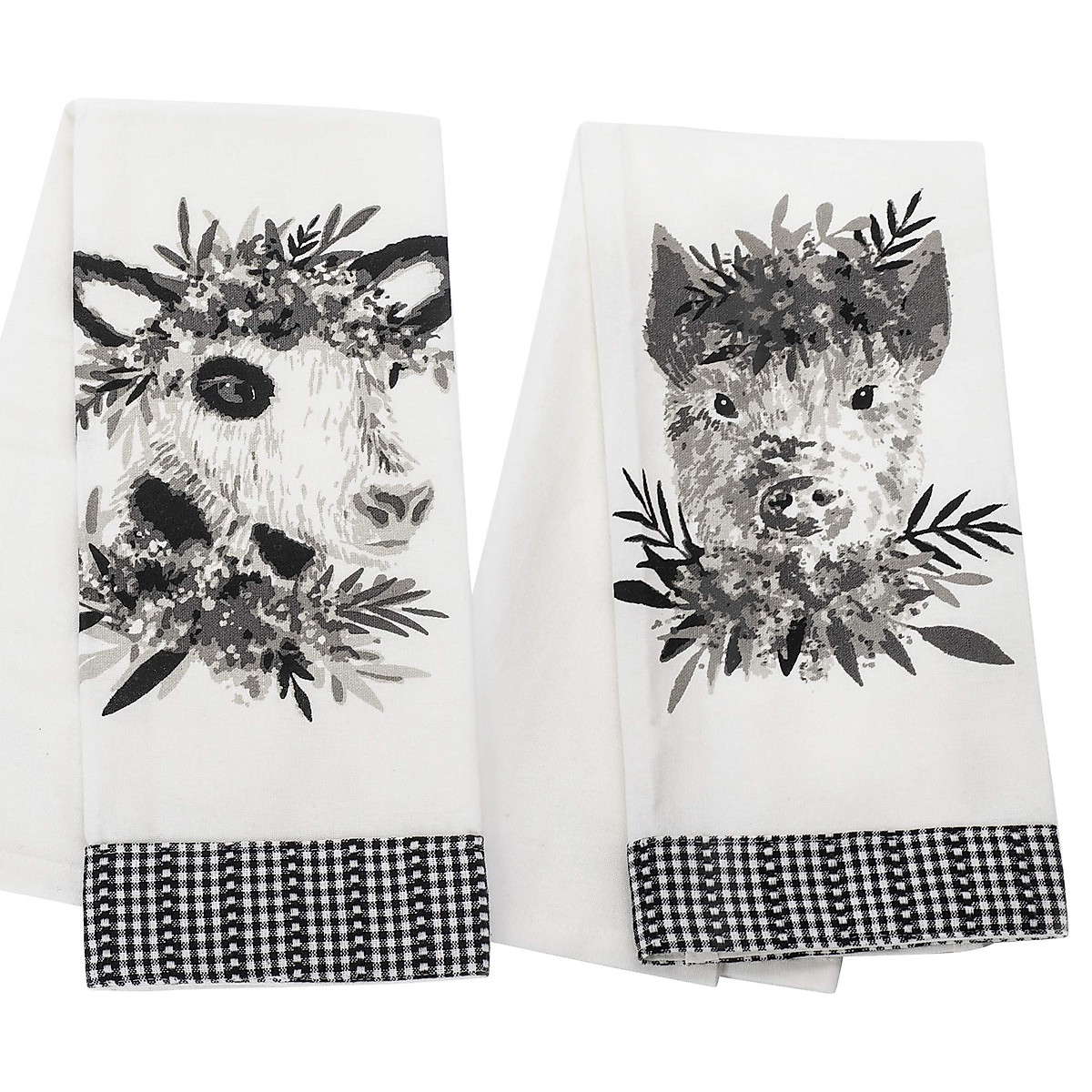 Barn Animals Embellished Dishtowels