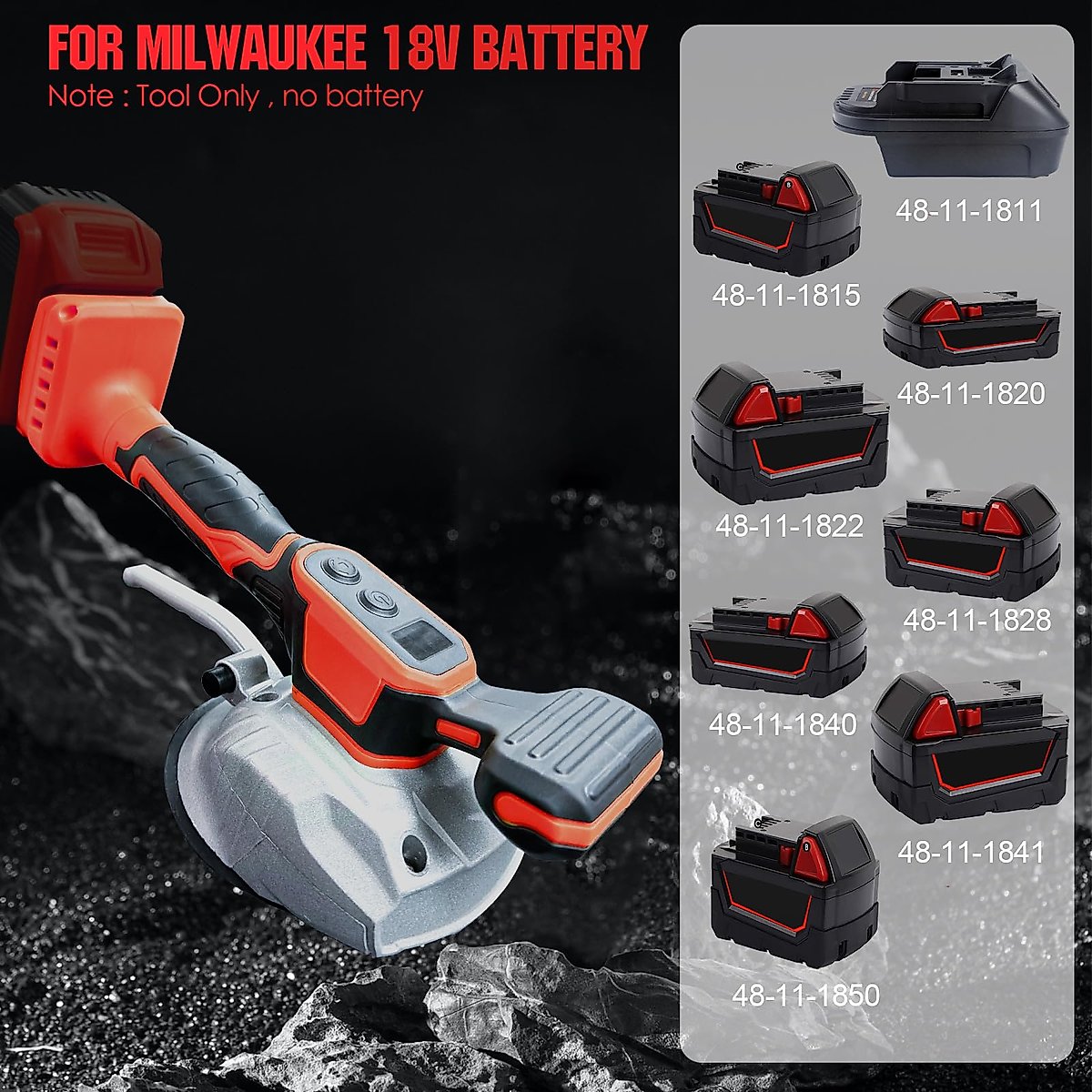 Cordless Tile Vibration Leveling Machine,for Milwaukee 18V Battery, Tile Vibrator Tool with 8 Adjustable Speed & Superior Suction & Digital Display