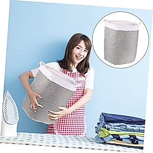OKUMEYR Laundry Basket Toy Baskets Woven Storage Baskets Wicker Basket Clothes Hamper Wicker Storage Bins Wicker Laundry Hamper Gray Baskets Foldable Clothes Basket Grey Cotton Rope