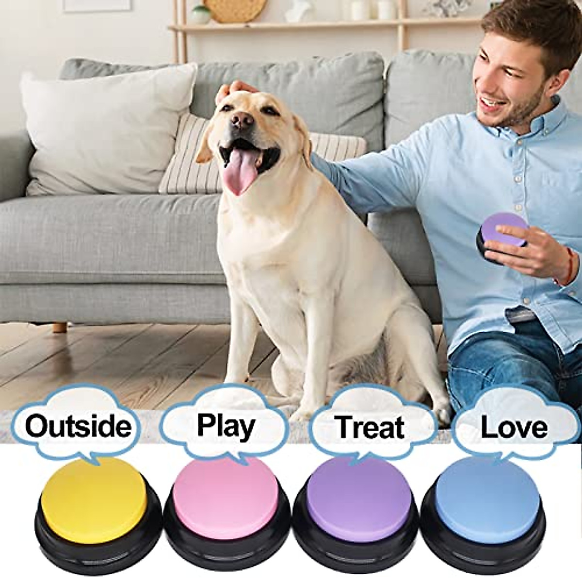 Recordable Dog Buttons 8 Color, Dog Buttons for Communication, Training Your Dog/Cat to Talk, Talking Pet Buttons, Dog Training Set, 30 Second Record & Clear Playback, Gift for Dogs/Cats