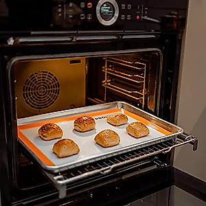 PROLISOK Silicone Baking Mat Pack of 3 – Non-stick Reusable Baking Liners – Food Grade Safe Oven Mats for Cookies, Macarons & Pastry – Half Sheet, Jelly Roll & Quarter Flexible Cooking Mats