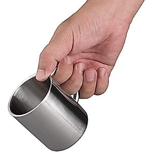 IMEEA Unbreakable Mugs for Kids Double Walled Camping Coffee Mugs 7.5oz/220ml Stainless Steel Mug with Handle, Set of 2