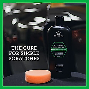 TriNova Scratch Swirl Remover - Best Abrasive Compound car Paint Restoration. Kit Includes Buffer pad Removal Polish in a Complete System. Ultimate Solution Clear Coat Care. 12 fl oz