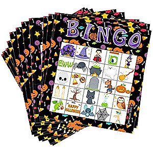 JOYIN 28 Halloween Bingo Game Cards (5X5) for Kids Halloween Party Card Games, School Classroom Games, Trick or Treating, Halloween Party Favors Supplies, Family Activity