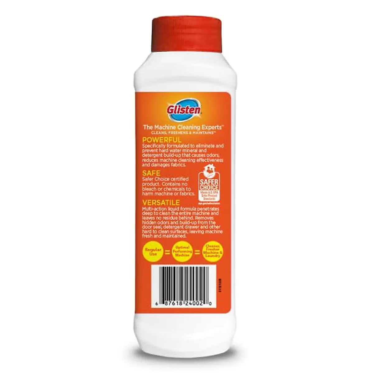 Glisten Washing Machine Cleaner, Helps Remove Odor, Buildup, and Limescale, Fresh Scent, 12 Ounce Bottle, 2-Pack