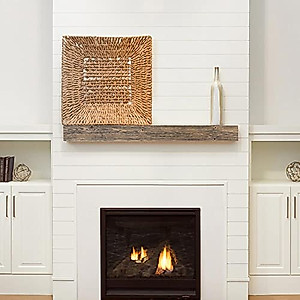 MANTELSDIRECT Vail Rustic Wood Mantel Shelf in Driftwood Finish - 72 Inch Wide x 6 Inch High | Handcrafted and Milled in The USA by Mantels Direct