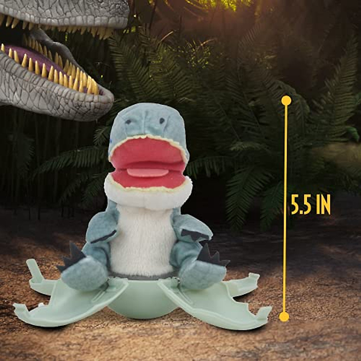 WOW! STUFF Jurassic World Drop 'n Pop Dino - Blue Velociraptor | Dinosaur Egg with Pop-up Plush Toy | Official Dominion Merchandise, Gifts and Toys for Boys and Girls, Aged 5+