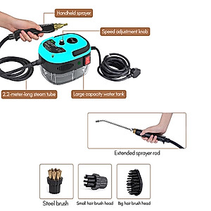 Ailgely 2500W High Temperature Pressurized Steam,Handheld Steam Cleaners for Home Use,Portable Steam Cleaning Machine,10S Fast Heating,with 3 Brush Heads (Blue)