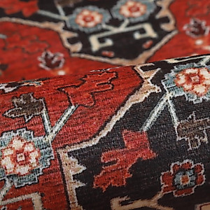 TOLORD Boho Persian 3x5 Rug Living Room Bedroom Area Rugs Non-Slip Large Rugs Washable Short Pile Rug for Living Room Bedroom Dining Room Luxury Carpet