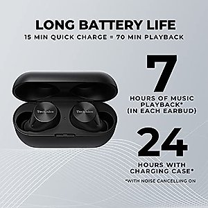 Technics HiFi True Wireless Multipoint Bluetooth Earbuds with Noise Cancelling, 3 Device Multipoint Connectivity, Wireless Charging, Impressive Call Quality, LDAC Compatible - EAH-AZ60M2-K (Black)