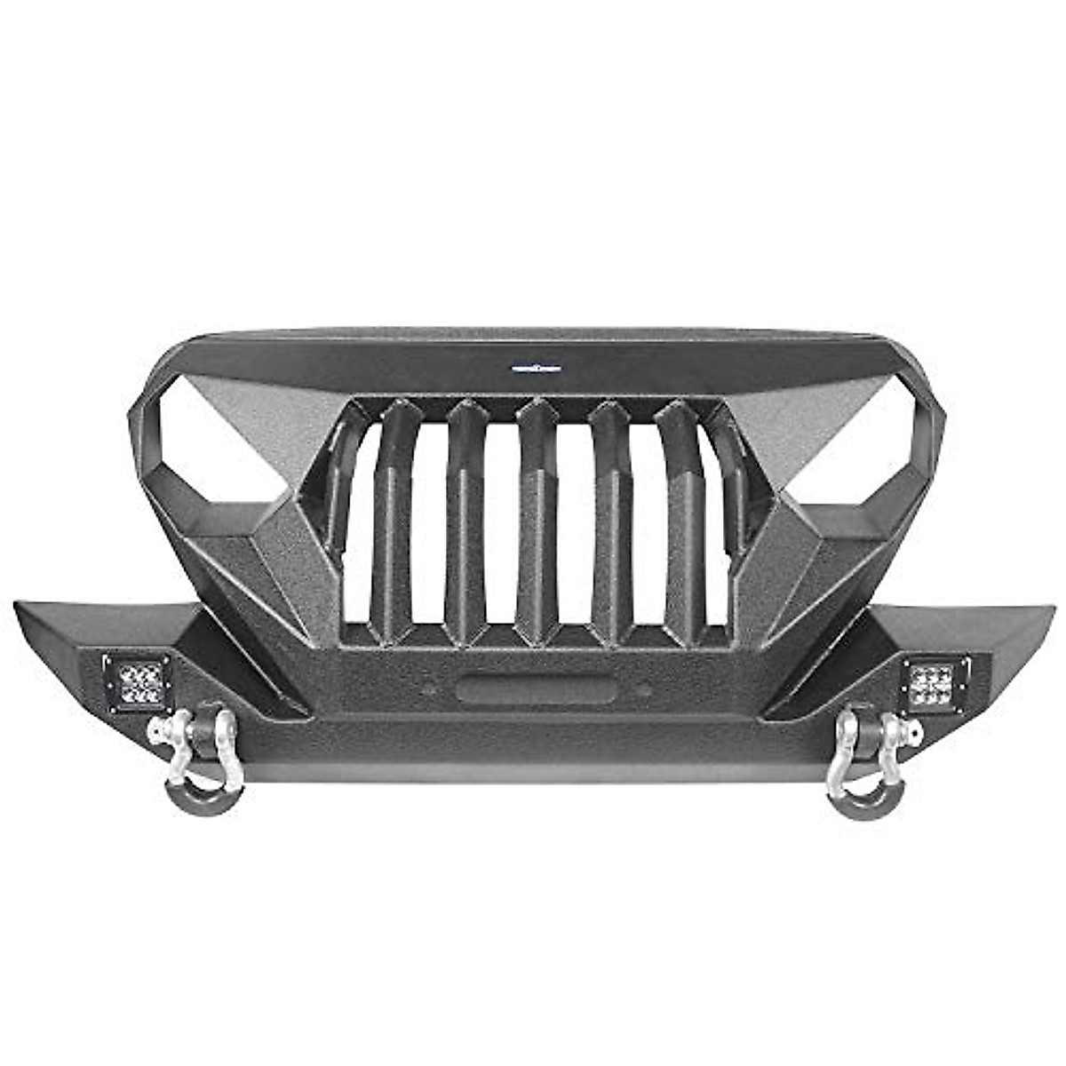 Hooke Road Mad Max Front Bumper Grill w/ 2X 18W LED Lights for 1997-2006 Jeep Wrangler TJ