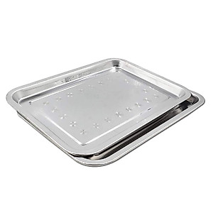 Stainless Steel Tray - 3Pcs Stainless Steel Tattoo Trays Medical Dental Tray Piercing Instrument Tool Tray Flat 13.5'' X 10'' for Tattoo Kit Tattoo Supply