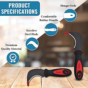 Zimpty ZY325 2PCS Tools Flooring Linoleum Knife with SK-5 Hardened Carbon Steel Blade and Soft Non-Sticky Rubber Handle for Cutting Carpet, Vinyl Flooring,laminate knife, Linoleum, Wallpaper (2)