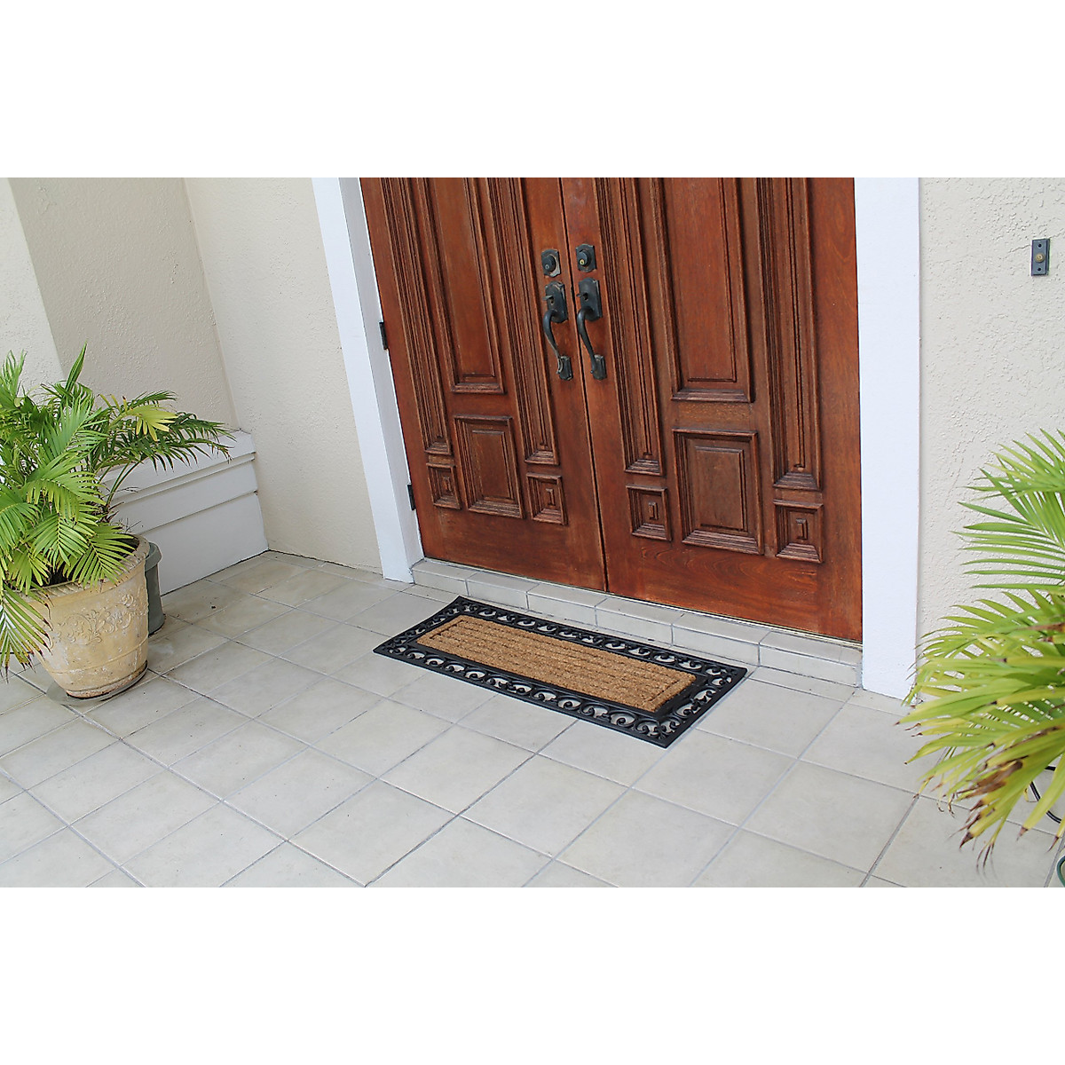 A1 Home Collections First Impression Clarence Rubber and Coir Molded Doormat, 18'' L x 48'' H