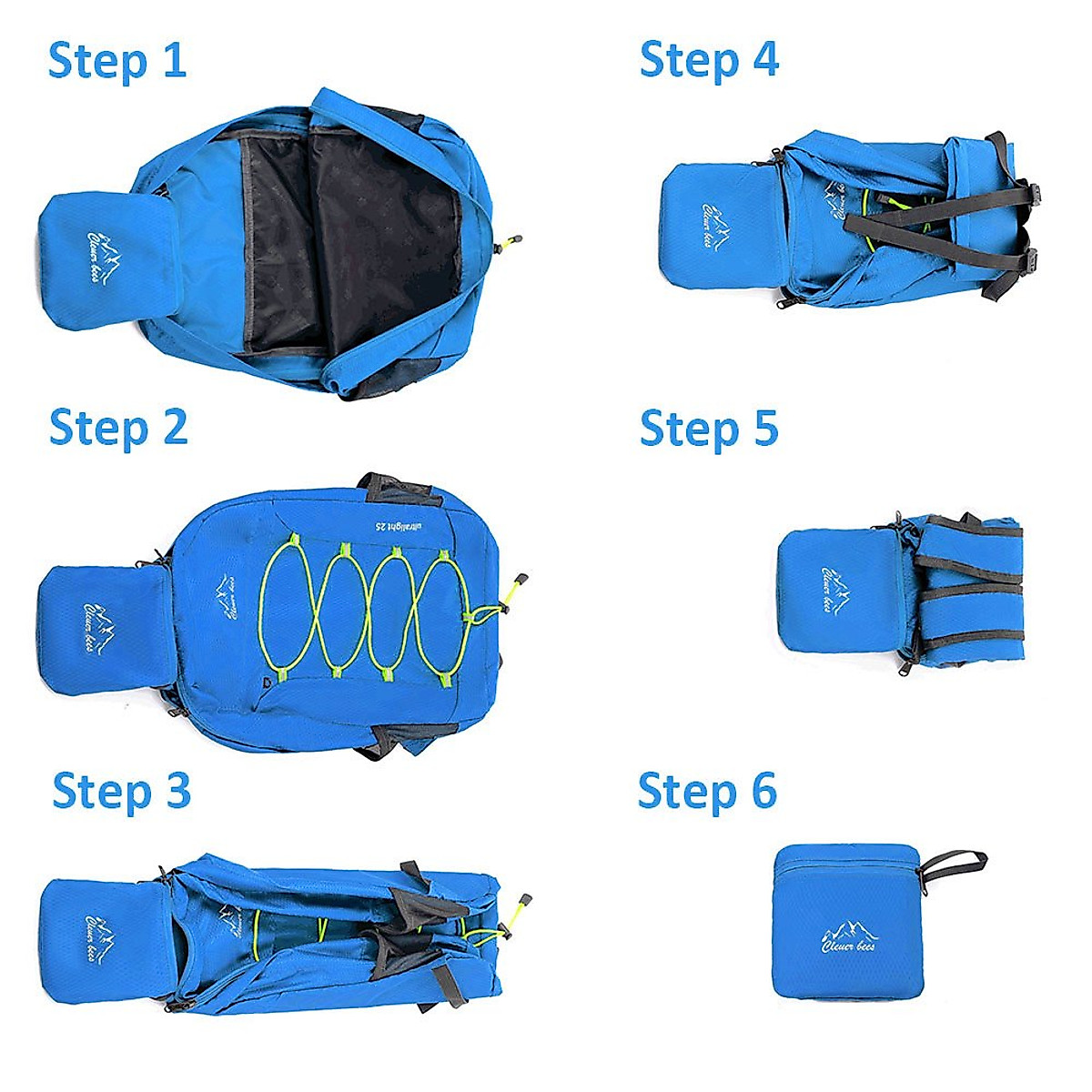 CLEVER BEES 25L Outdoor Ultralight Foldable Backpack for Campaing Hiking Travelling (Skyblue)