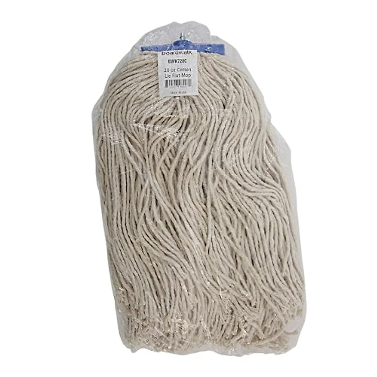 Boardwalk BWK720C 20 oz. Economical Lie-Flat Cotton Fiber Mop Head - White (12/Carton)
