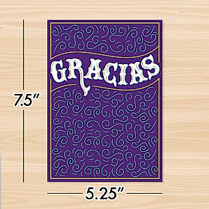 Designer Greetings Pensamientos Especiales, Spanish Thank You Cards, “GRACIAS” Purple Pattern (6 Cards and Envelopes) – Perfect for Any Occasion