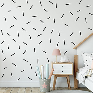 192 Pieces Boho Line Wall Decals Modern Abstract Decor Sticker Removable Peel and Stick Striped Wallpaper Black Stripes Art Wall Vinyl for Urban Minimalist Bedroom Office Nursery Home Decoration
