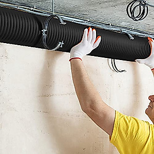 iPower Flexible 4 Inch 8 Feet Aluminum Ducting 4 Layer Protection Dryer Vent Hose for HVAC Heating Cooling Ventilation and Exhaust, 2 Clamps Included, Black